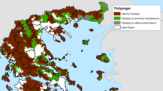 Ο οριστικός χάρτης περιοχών του νομού όπου ισχύει το δικαίωμα ...